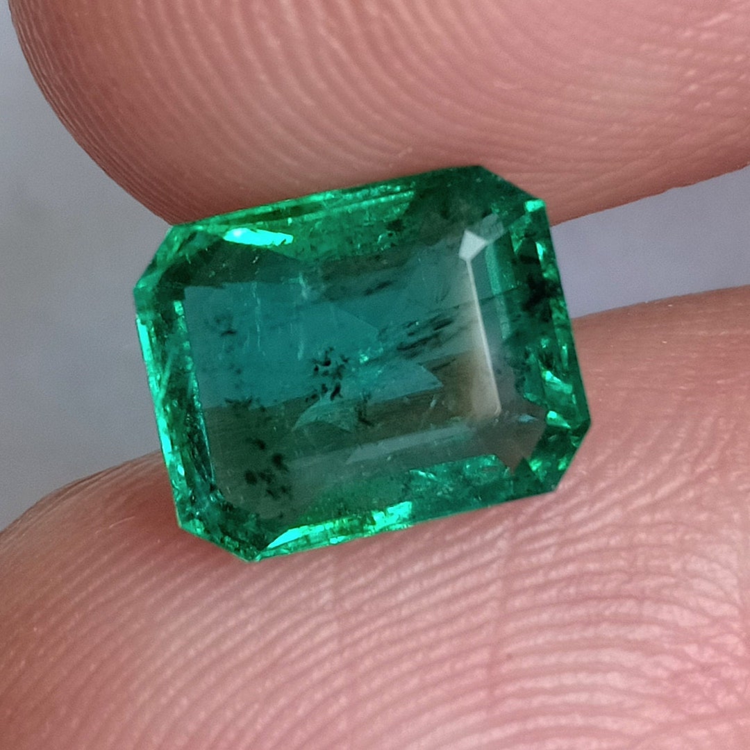 Vivid Green Emerald Octagon,100% Natural Emerald Asscher Cut Gemstone,2 ...