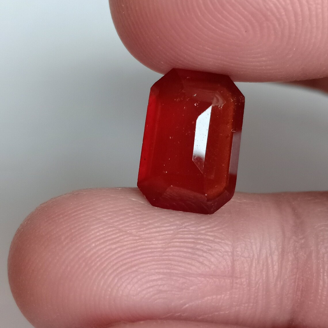 Blood Red Color Hessonite Garnet Octagon Dark Red Color | Etsy