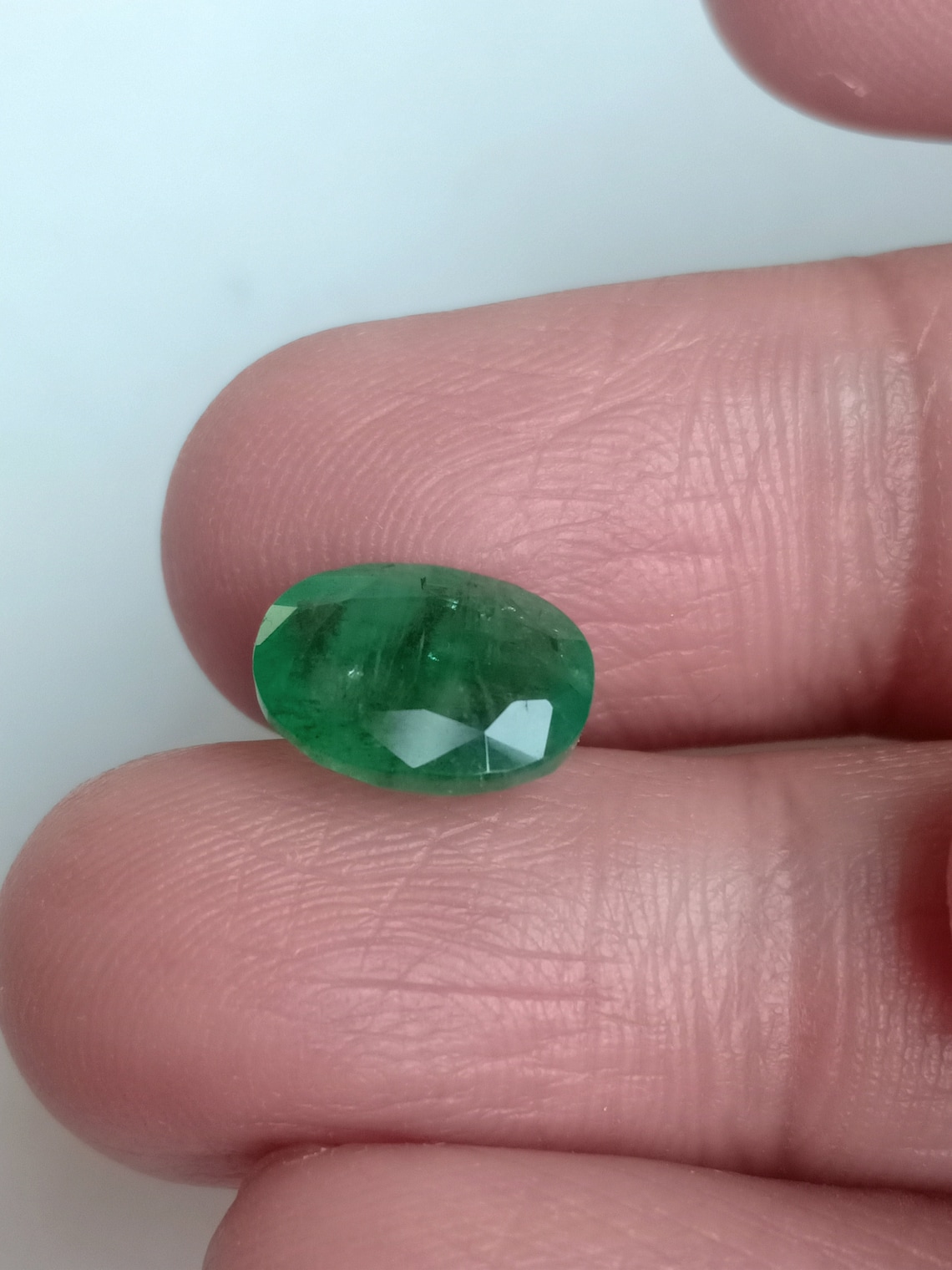 Fabulous Oval Emerald Faceted Emerald Oval Beautiful cut | Etsy