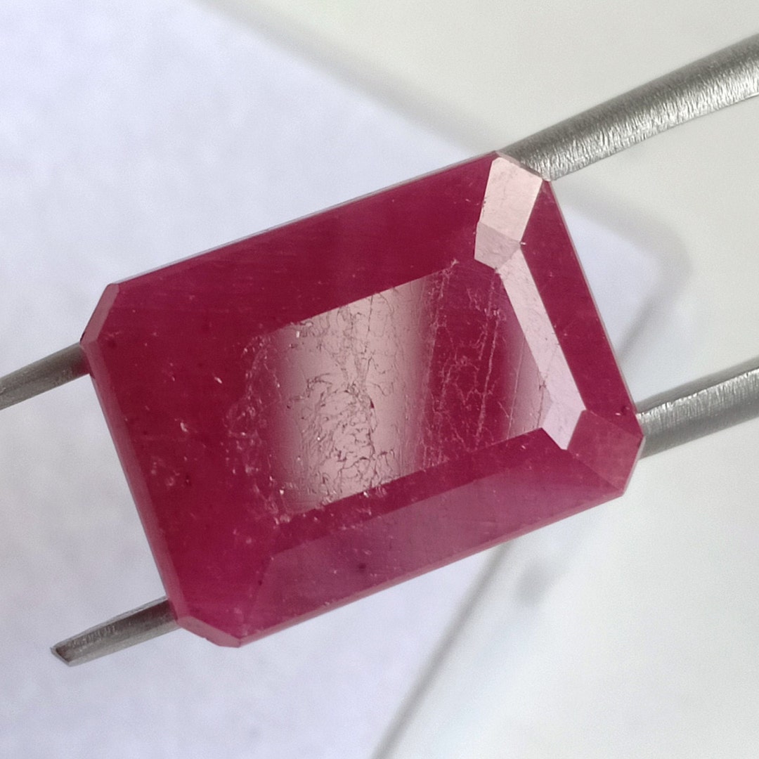 Untreated Unheated Ruby Octagon, Fine Quality Ruby Loose Gemstone,6.95 ...
