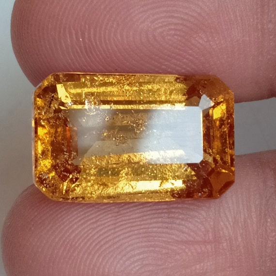 Golden Garnet Octagonorange Yellow Garnet Gemstone Handmade - Etsy