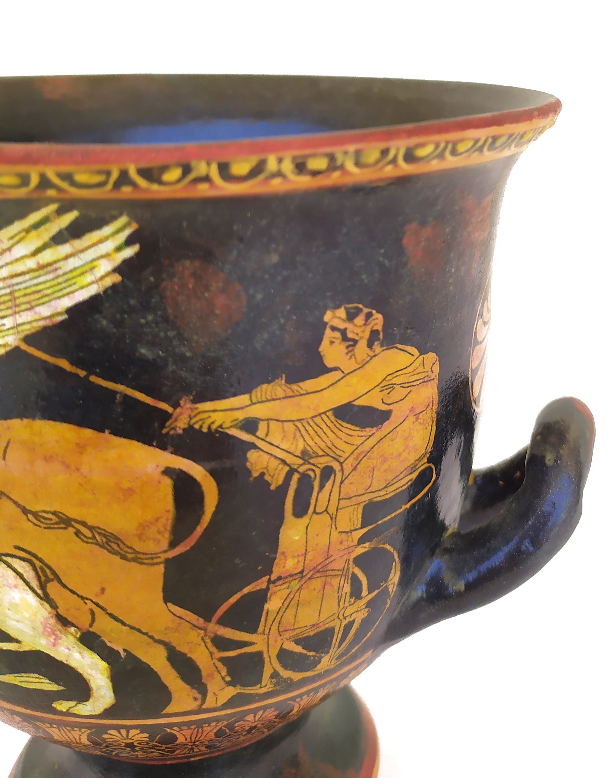 Athenian Red Figured Ceramic Krater, Classical Period Museum Copy ...