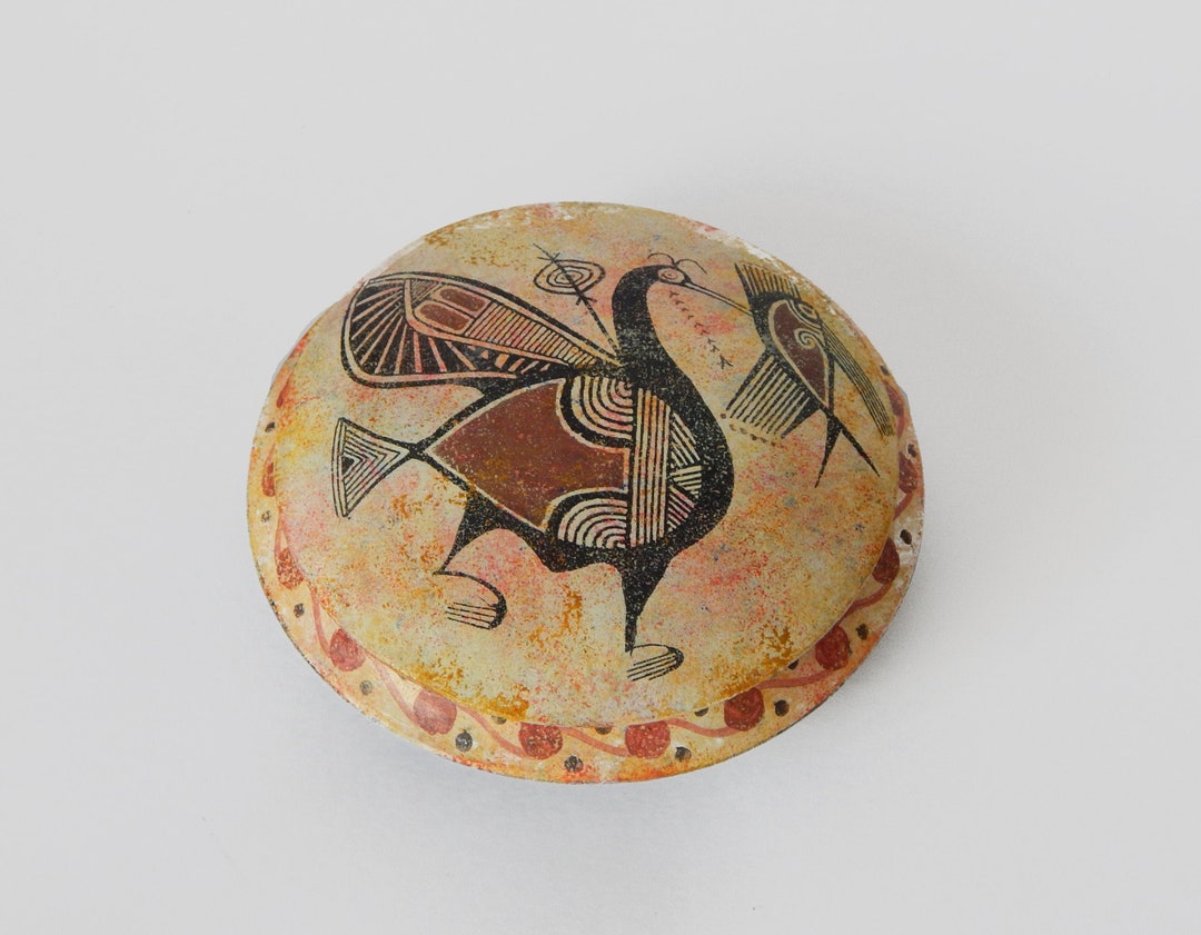 Cypriot Ceramic Pyxis (jewellery Box) - Hand Painted Greek Vase Replica ...