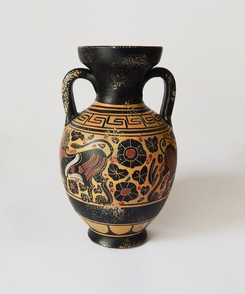Corinthian Ceramic Amphora - Ancient Greek Pottery Replica Hand Painted ...