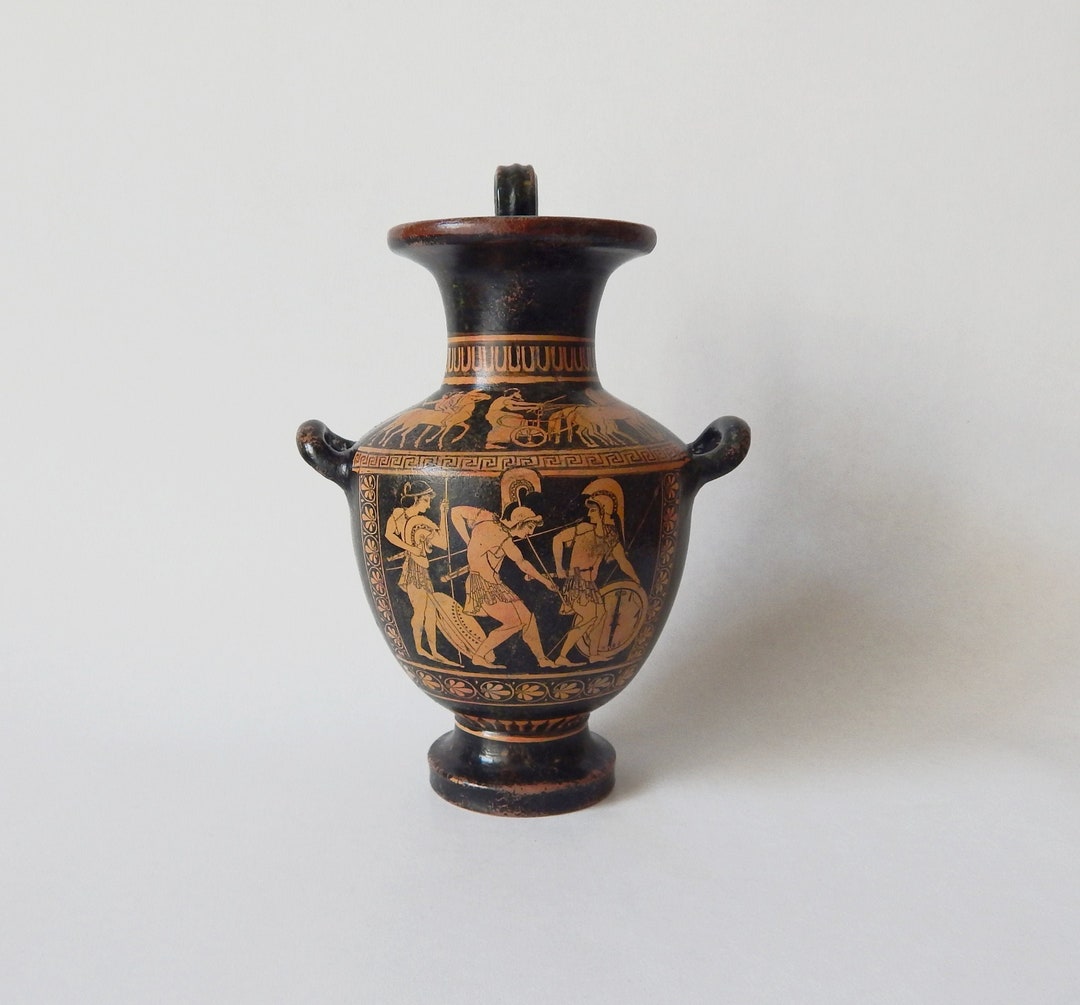 Red Figured Ceramic Hydria, Amazons Preparing for Battle, Hand Painted ...