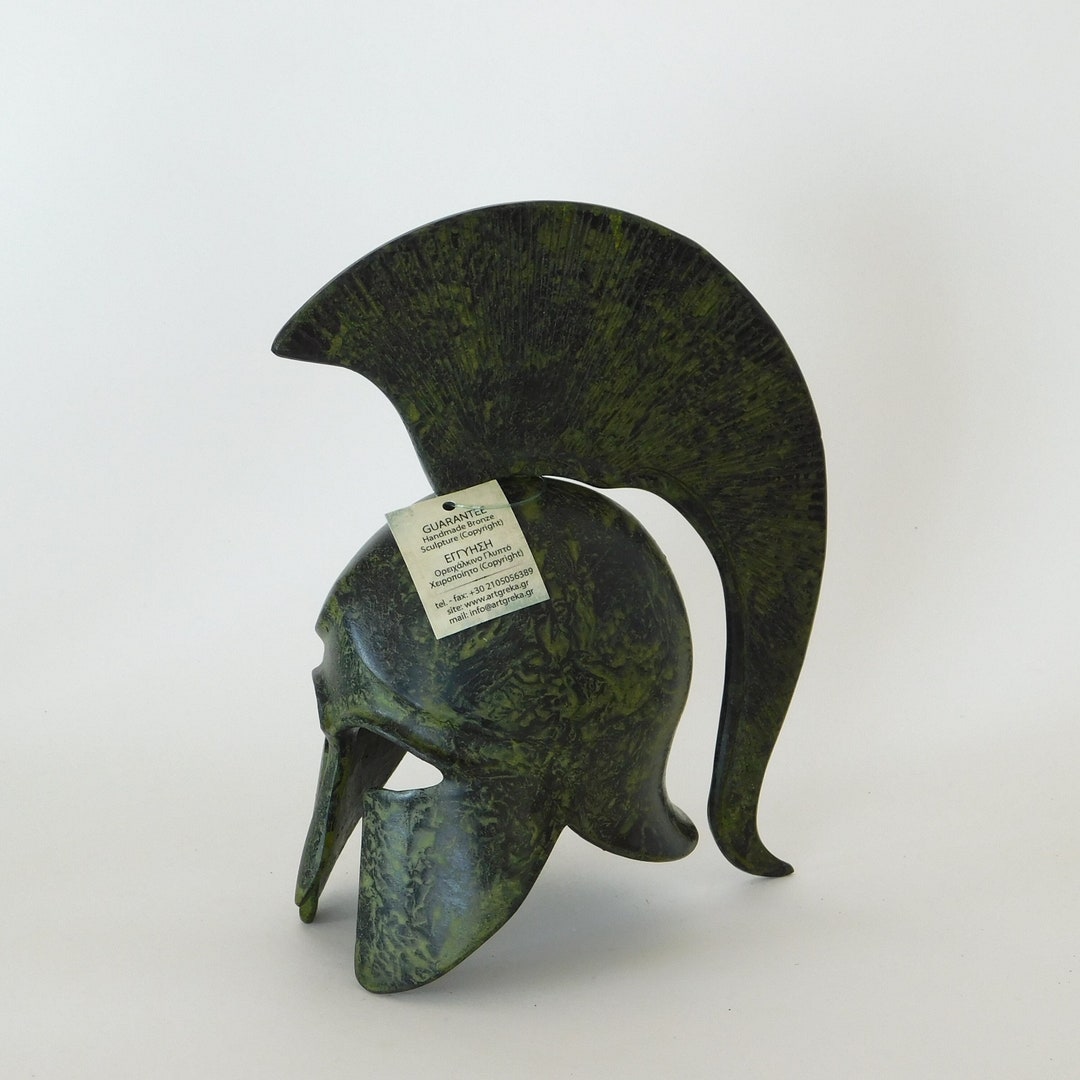 Bronze Ancient Greek Helmet With Crest - Hand Made - Etsy