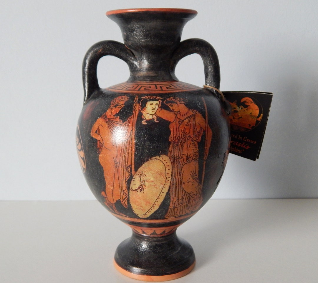 Athenian Red Figure Ceramic Amphora, Europa With Zeus - Athena and ...