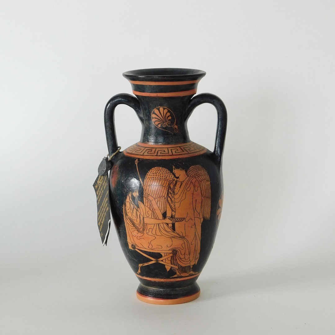 Athenian Red Figure Amphora, Zeus - Iris, Singer With Lyre, Hand ...