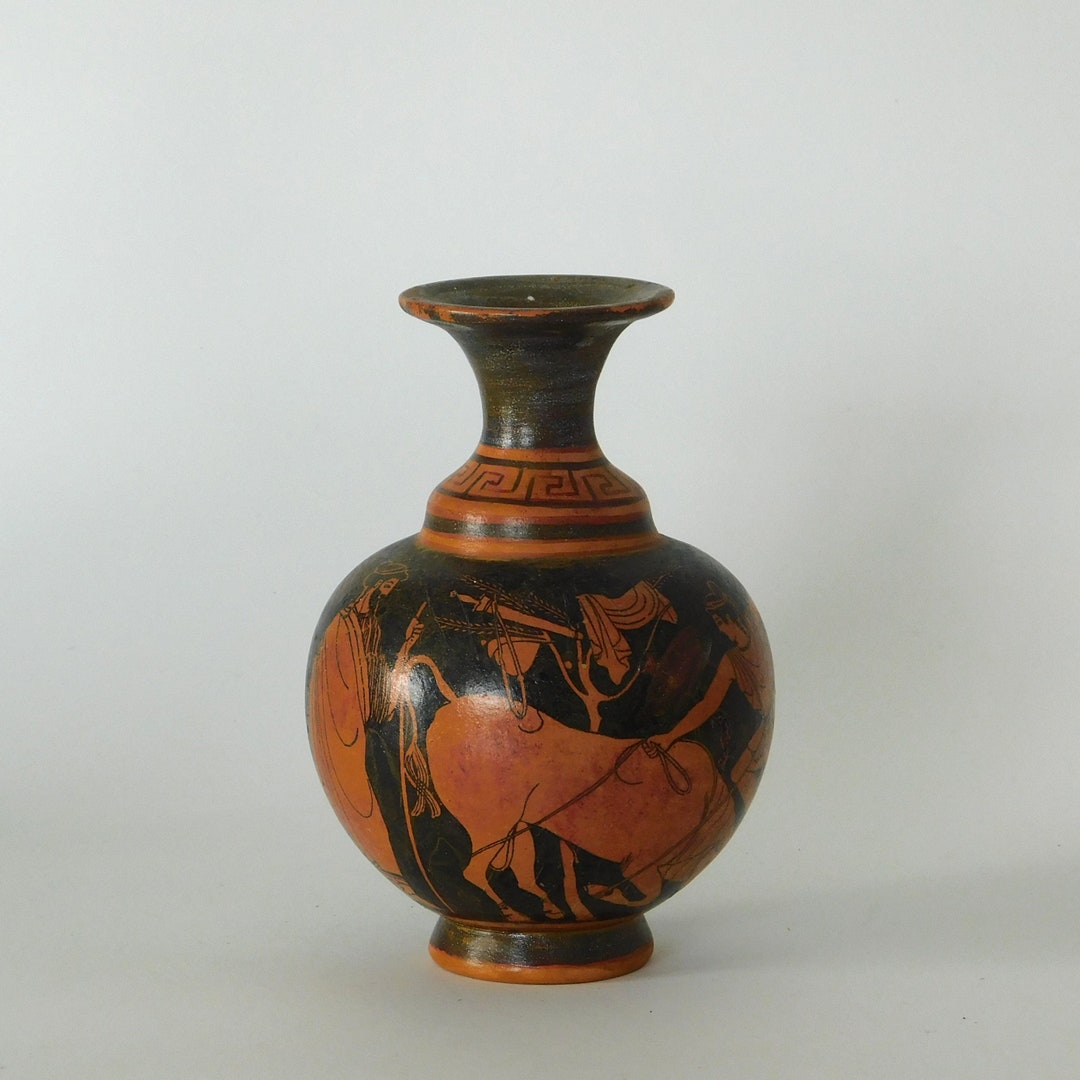 Athenian Red Figure Ceramic Oinochoe, Classical Period Museum Copy ...