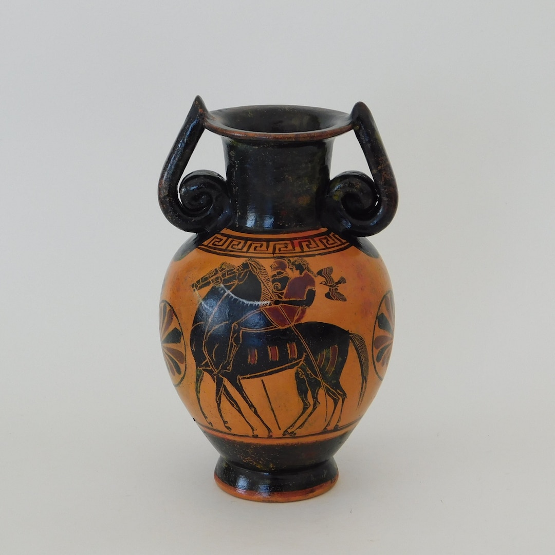 Black Figure Ceramic Amphora – Dioskouroi Castor & Pollux / Athena ...