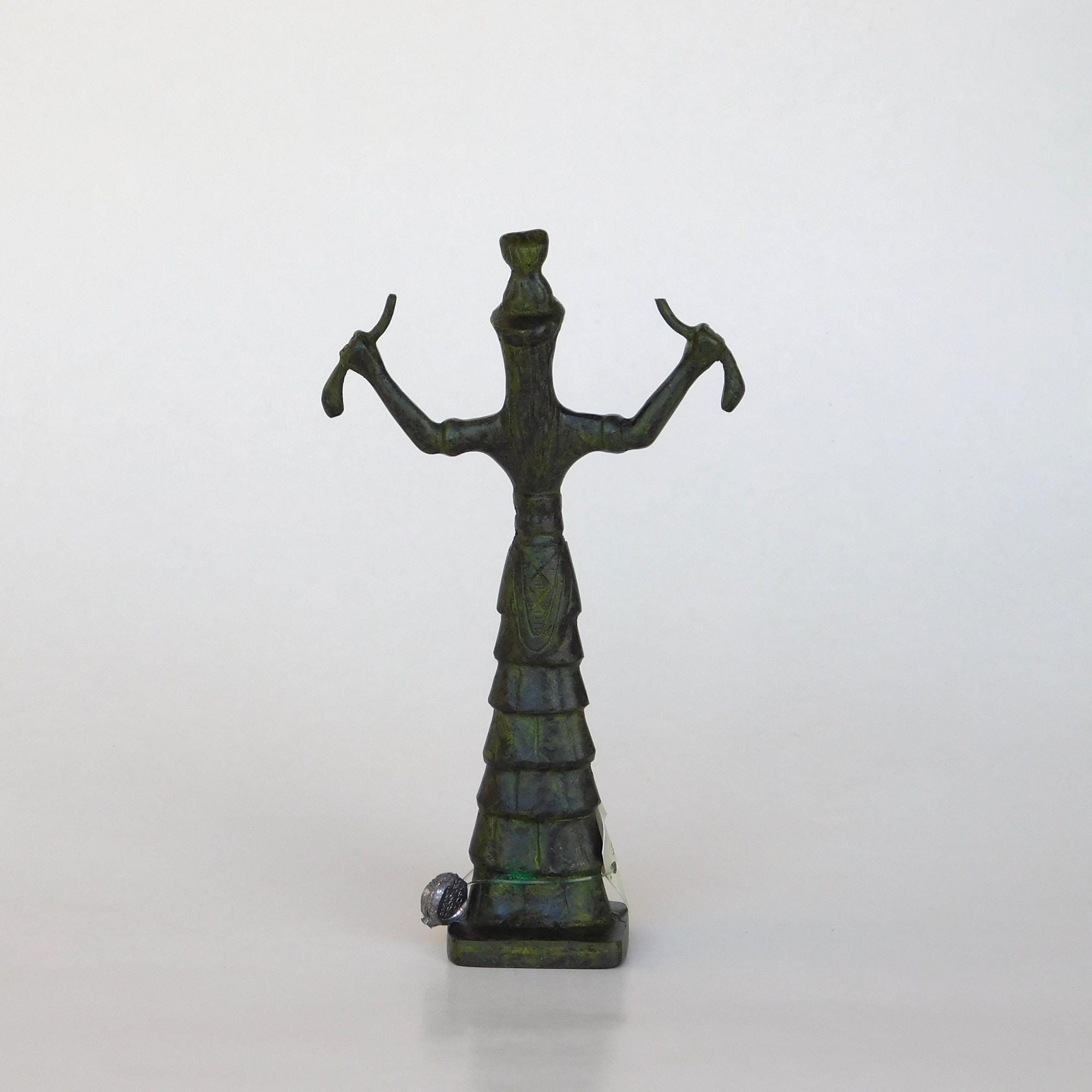 Bronze Ancient Greek Knossos Snake Goddess - Minoan Statue - Hand Made ...