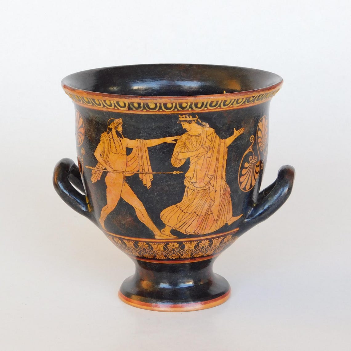 Athenian Red Figured Ceramic Krater, Classical Period Museum Copy ...