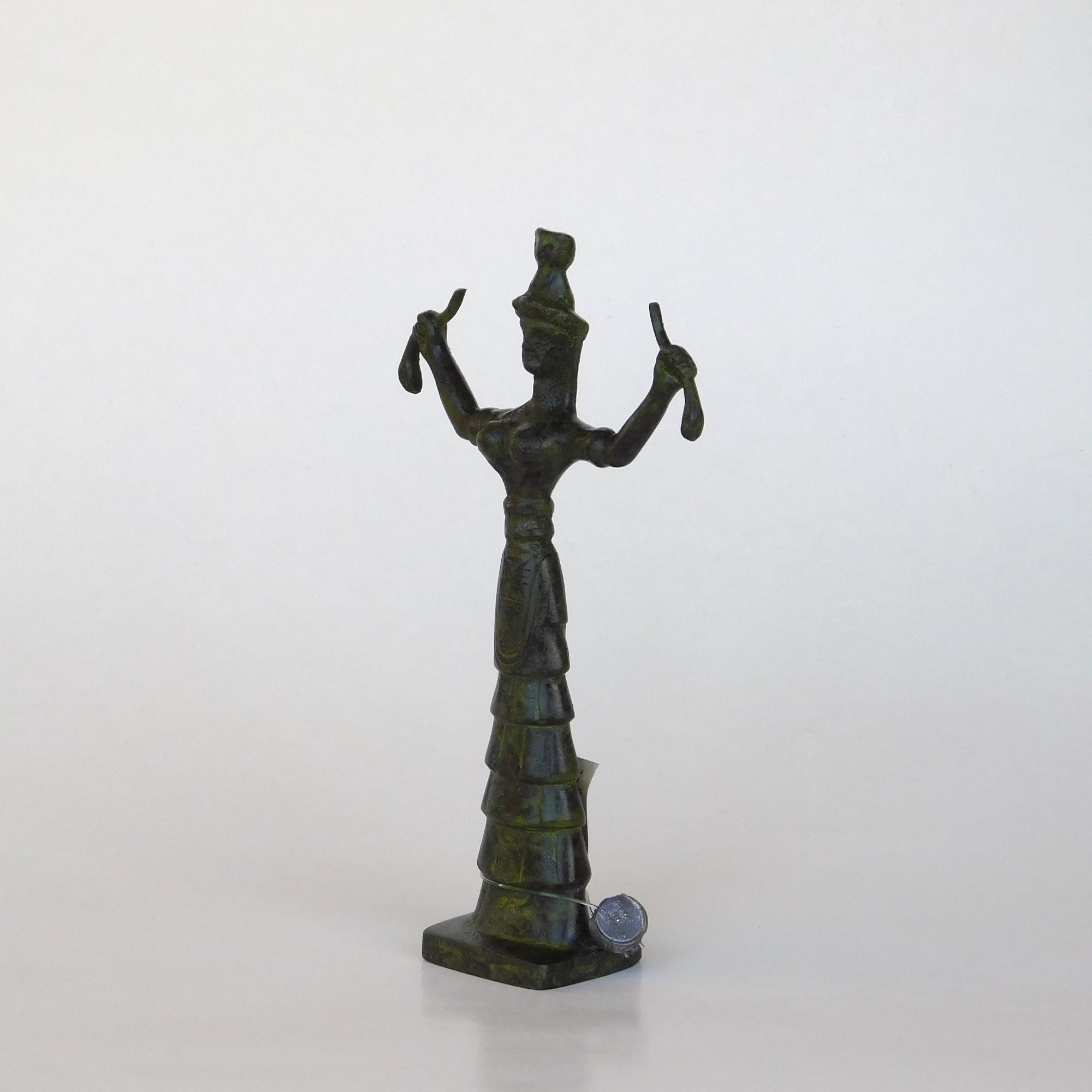 Bronze Ancient Greek Knossos Snake Goddess Minoan Statue Hand Made ...