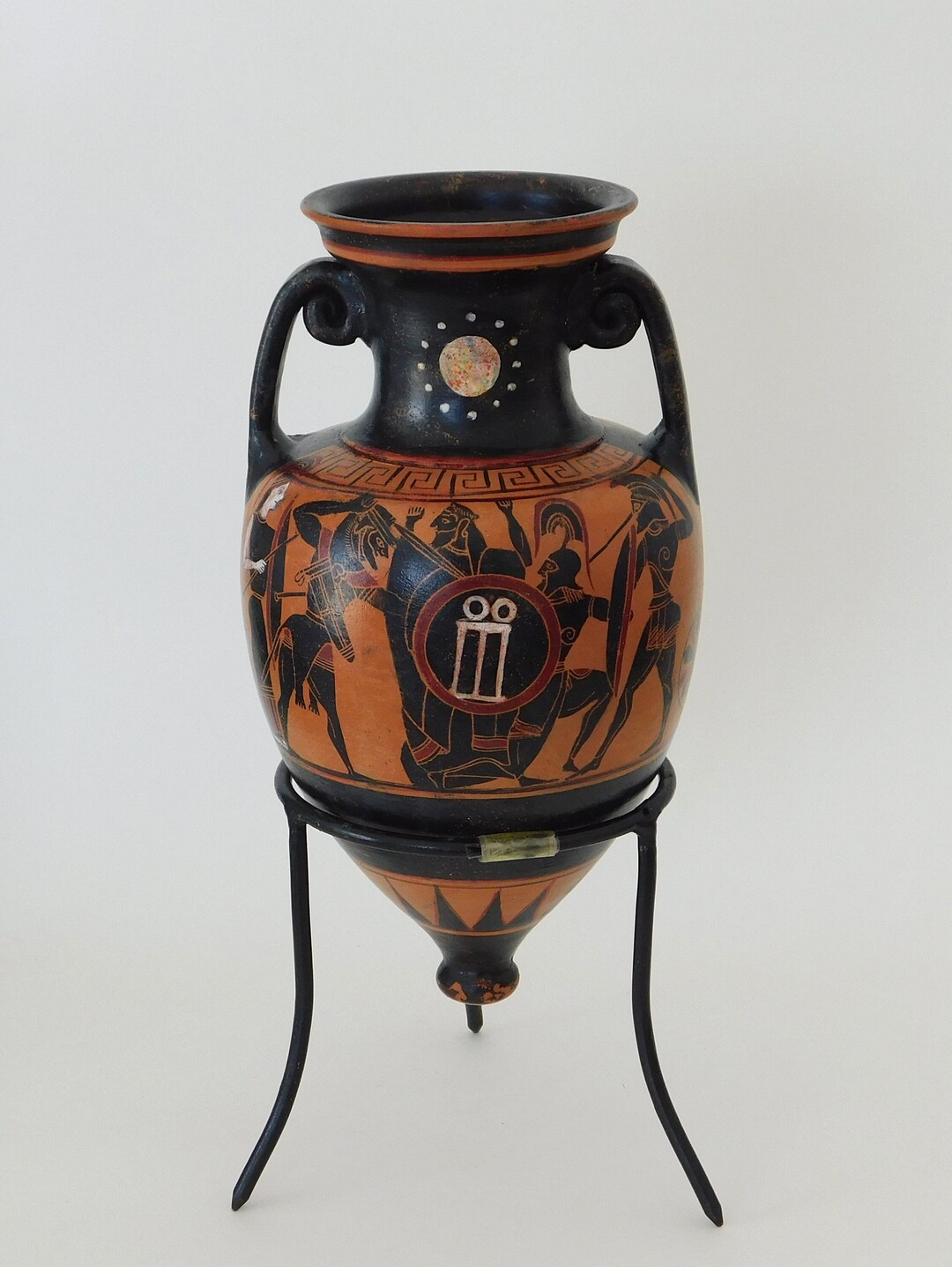 Attic Black Figured Ceramic Pointed Amphora, Archaic Period Museum Copy ...