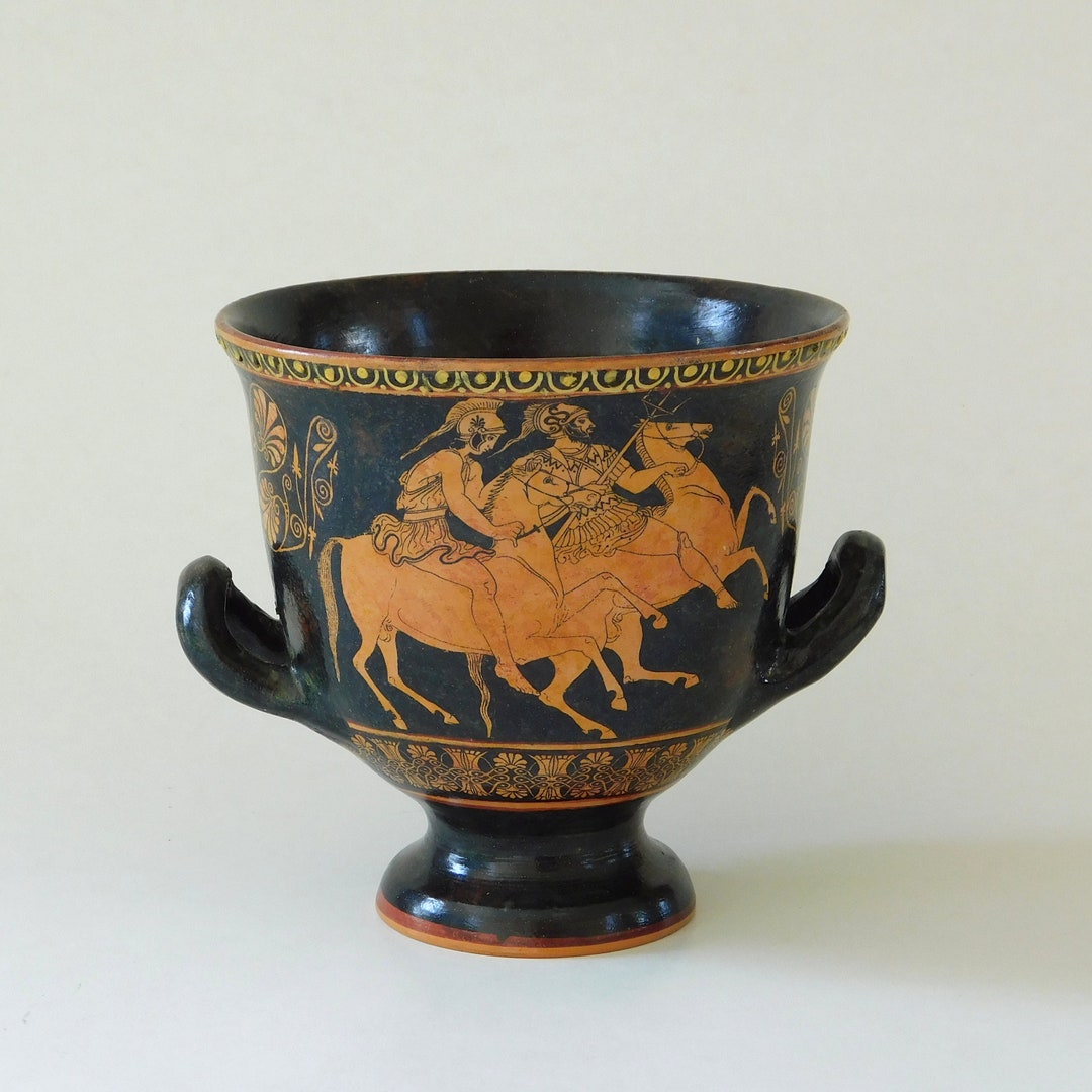 Red Figure Krater - Poseidon, Amphilochus, Hephaestus, Dionysus, Satyr ...