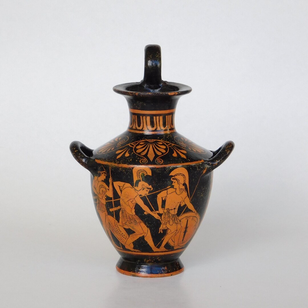 Red Figured Ceramic Hydria, Amazons Preparing for Battle, Hand Painted ...