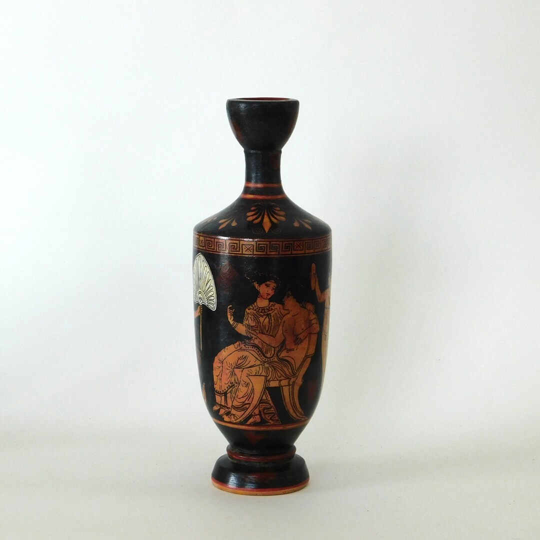 Red Figured Ceramic Lekythos – Aphrodite, Adonis, Eros - Hand Painted ...