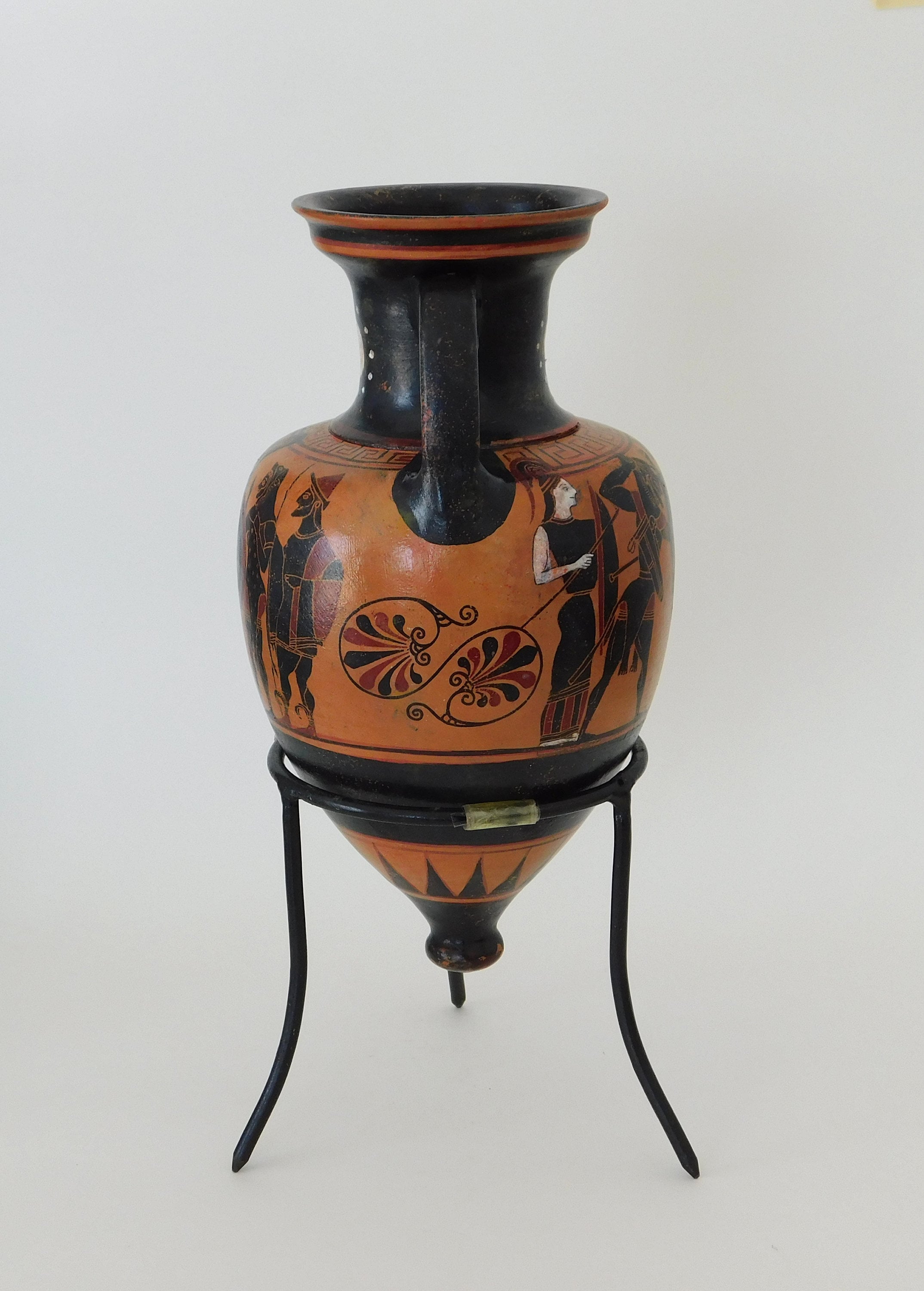 Attic Black Figured Ceramic Pointed Amphora, Archaic Period Museum Copy ...