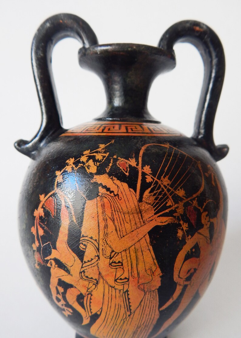 Red Figure Amphora Zeus With Ganymedes / Dionysus With | Etsy