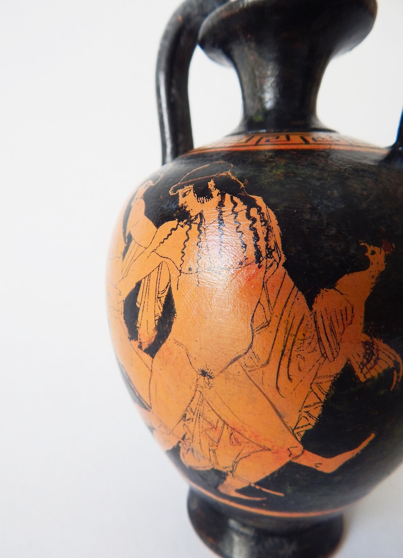 Red Figure Amphora Zeus With Ganymedes / Dionysus With | Etsy