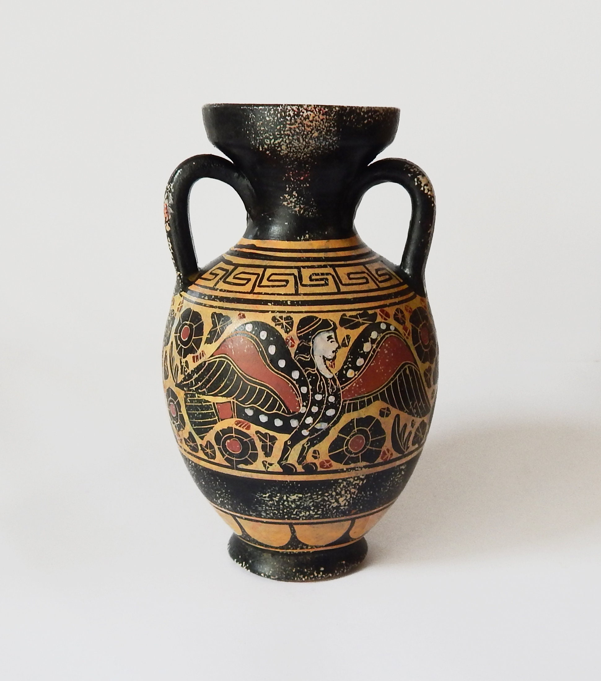 Corinthian Ceramic Amphora - Ancient Greek Pottery Replica Hand Painted ...