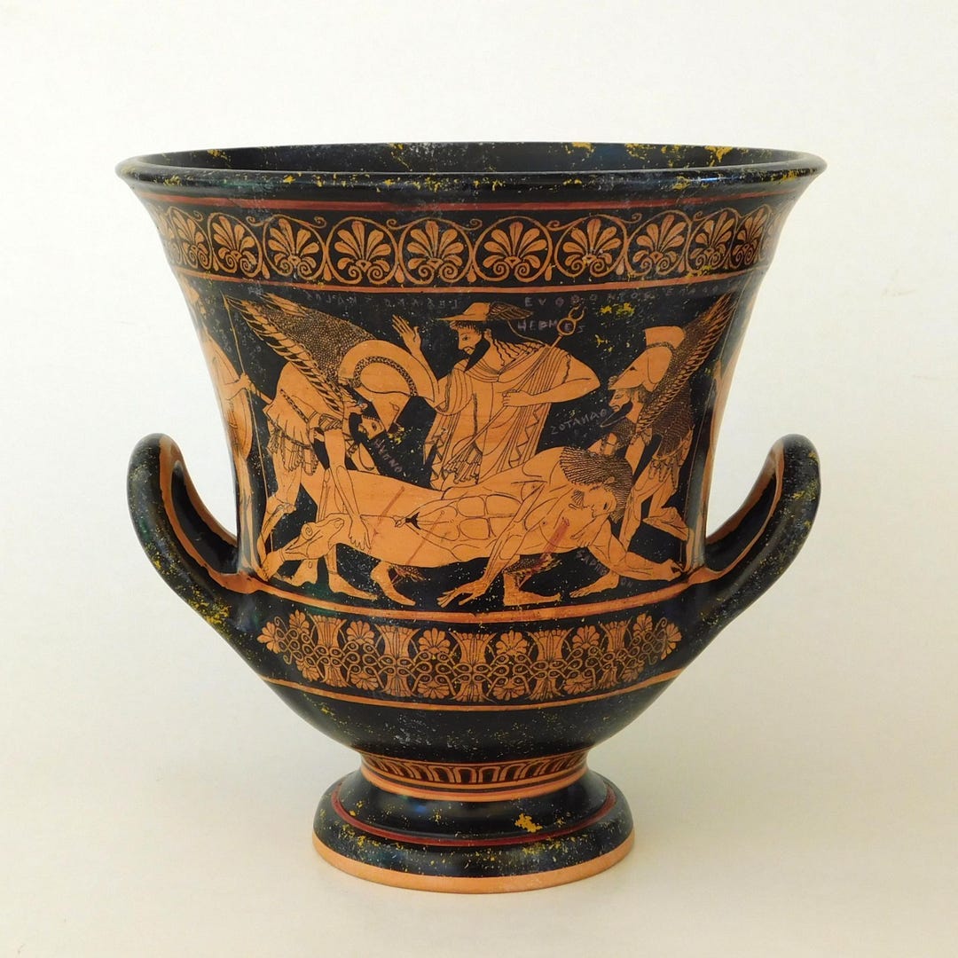 Euphronios Calyx Krater - Classical Period, Sarpedon's Corpse is Taken ...