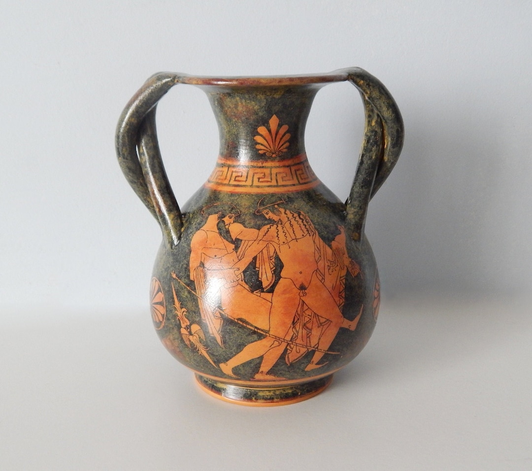 Athenian Red Figure Amphora Poseidon and Amphilochos Zeus and Ganymedes ...