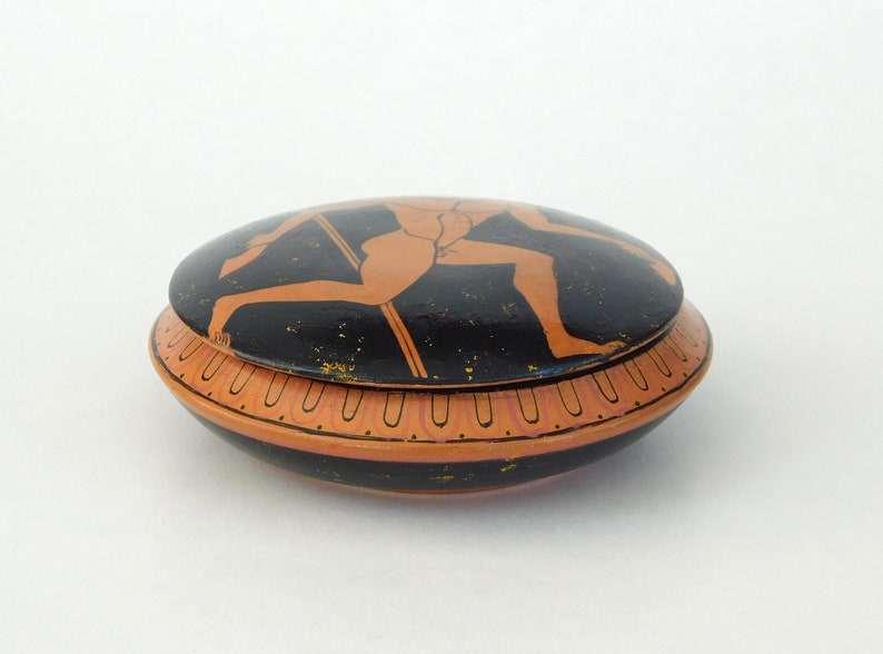 Red Figure Jewellery Box (pyxis) - Long Jump Athlete With Halteres ...