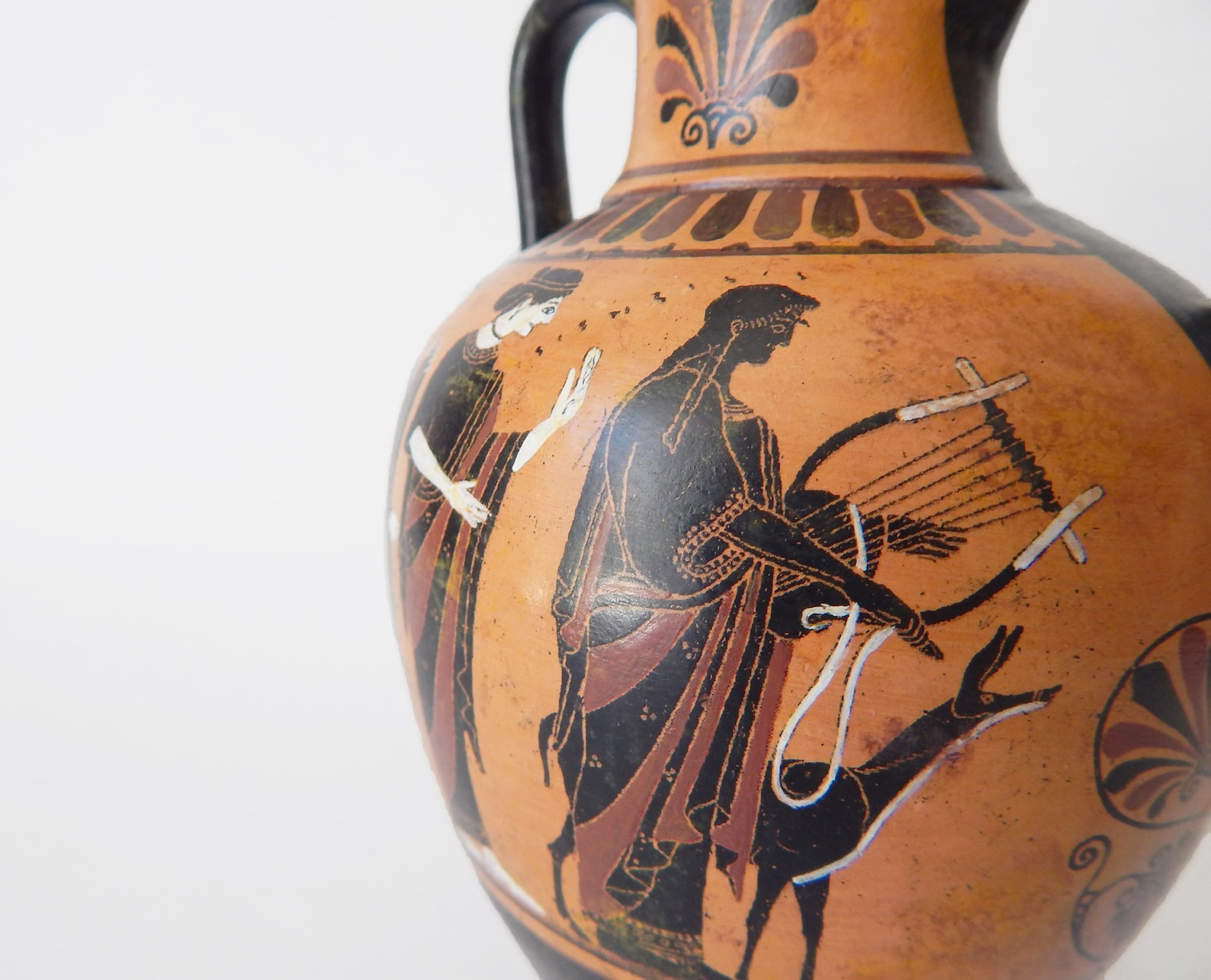 Black Figured Ceramic Amphora Dionysus, Apollo, Hermes / Apollo With ...