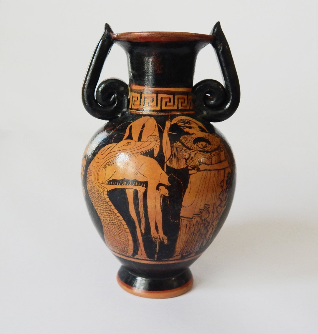 Attic Red Figured Ceramic Amphora, Classical Period Museum Copy, Jason ...