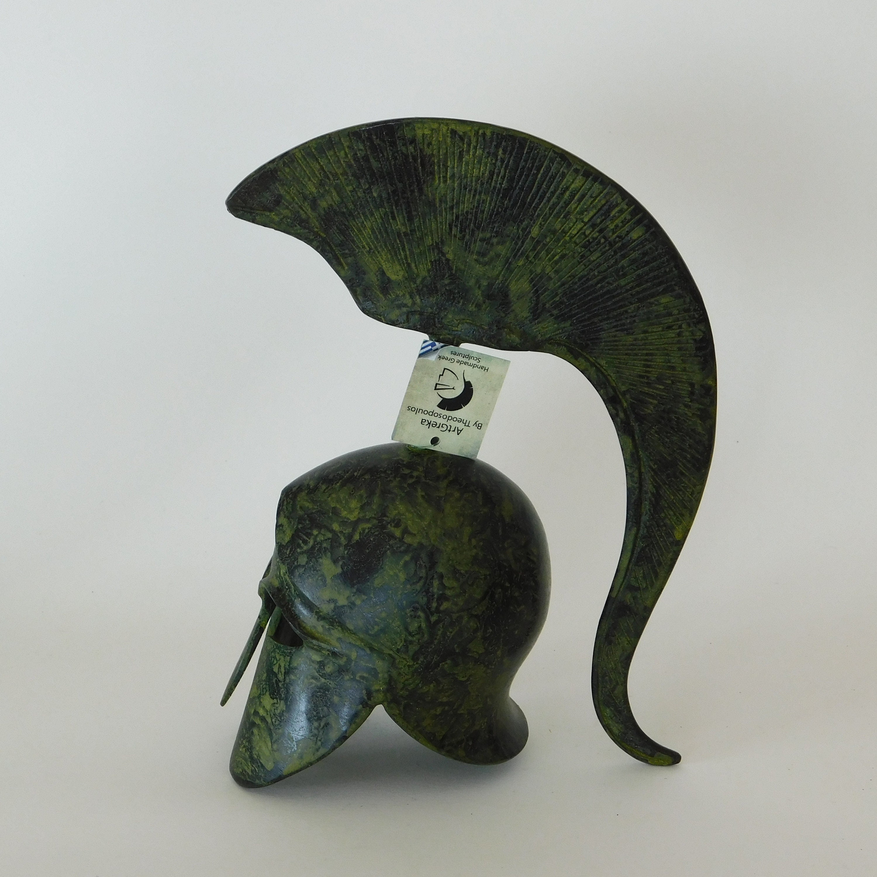 Bronze Ancient Greek Helmet With Crest and Holder - Hand Made - Etsy UK