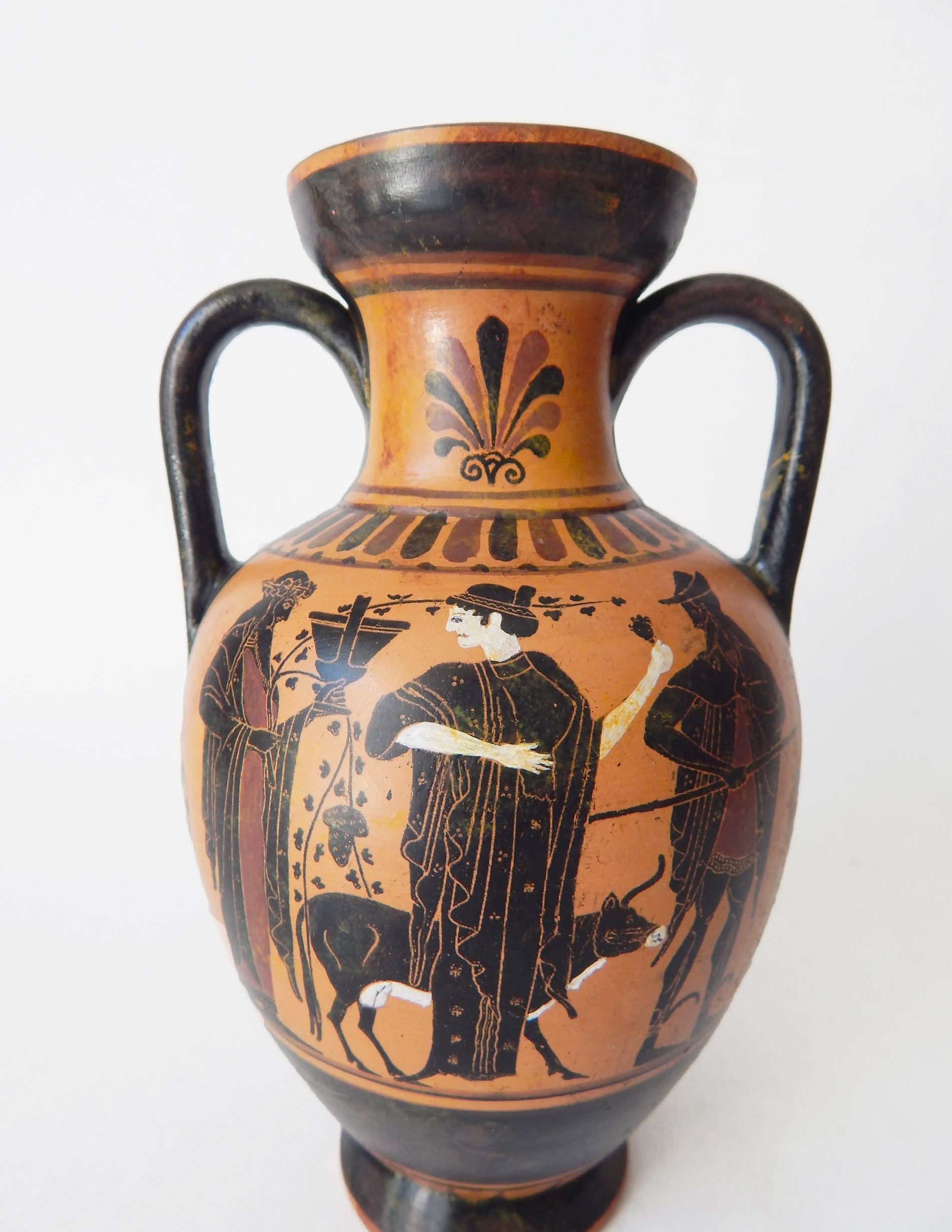 Black Figured Ceramic Amphora Dionysus, Apollo, Hermes / Apollo With ...