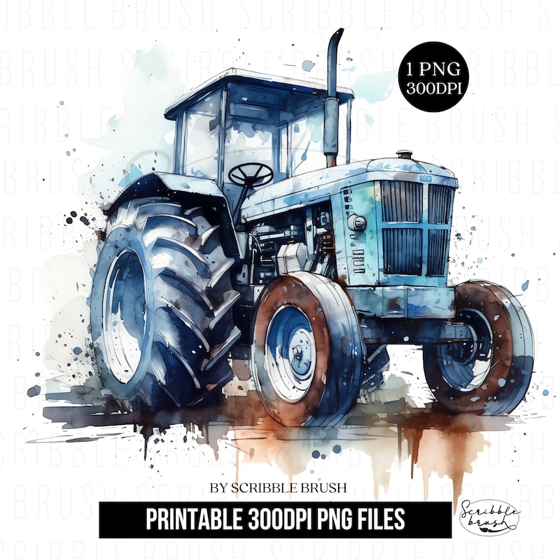 Blue Tractor - Etsy