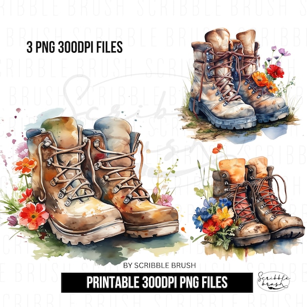 Hiking Boots Clipart - Etsy UK