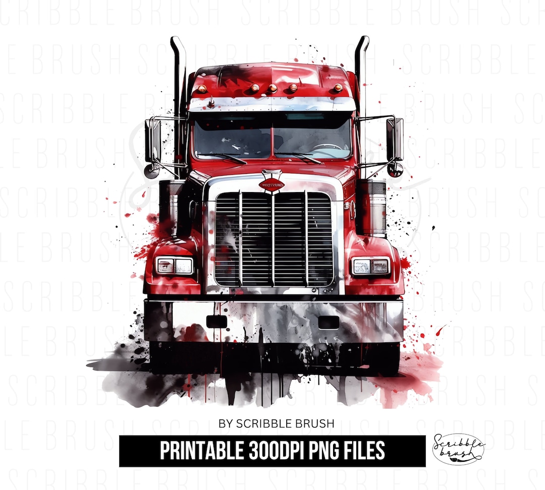 Red Semi Truck PNG Clipart: Sublimation Design (digital Download) - Etsy