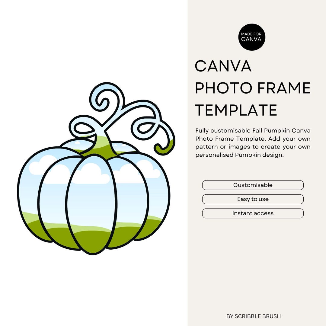 Canva Photo Frame Template, Fall Pumpkin Photo Frame Canva Template ...