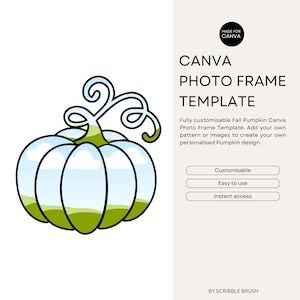 Canva Photo Frame Template, Fall Pumpkin Photo Frame Canva Template ...