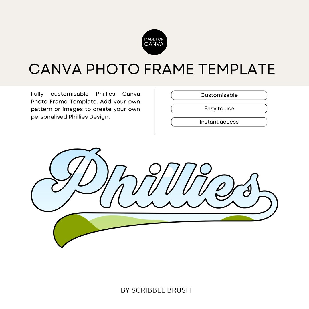 Canva Frame Template, Retro Phillies Photo Frame, Editable Photo ...