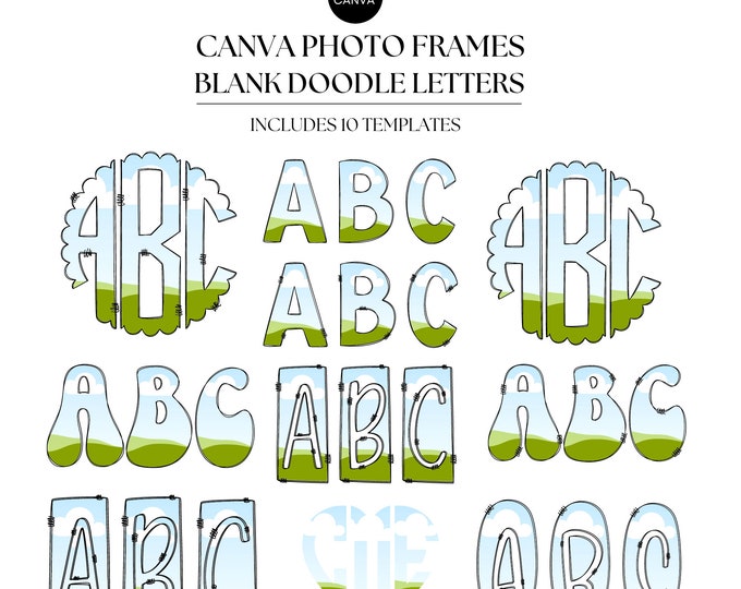 Boho Doodle Alphabet Letters PNG Bundle: Earthy Scribble Font (digital ...