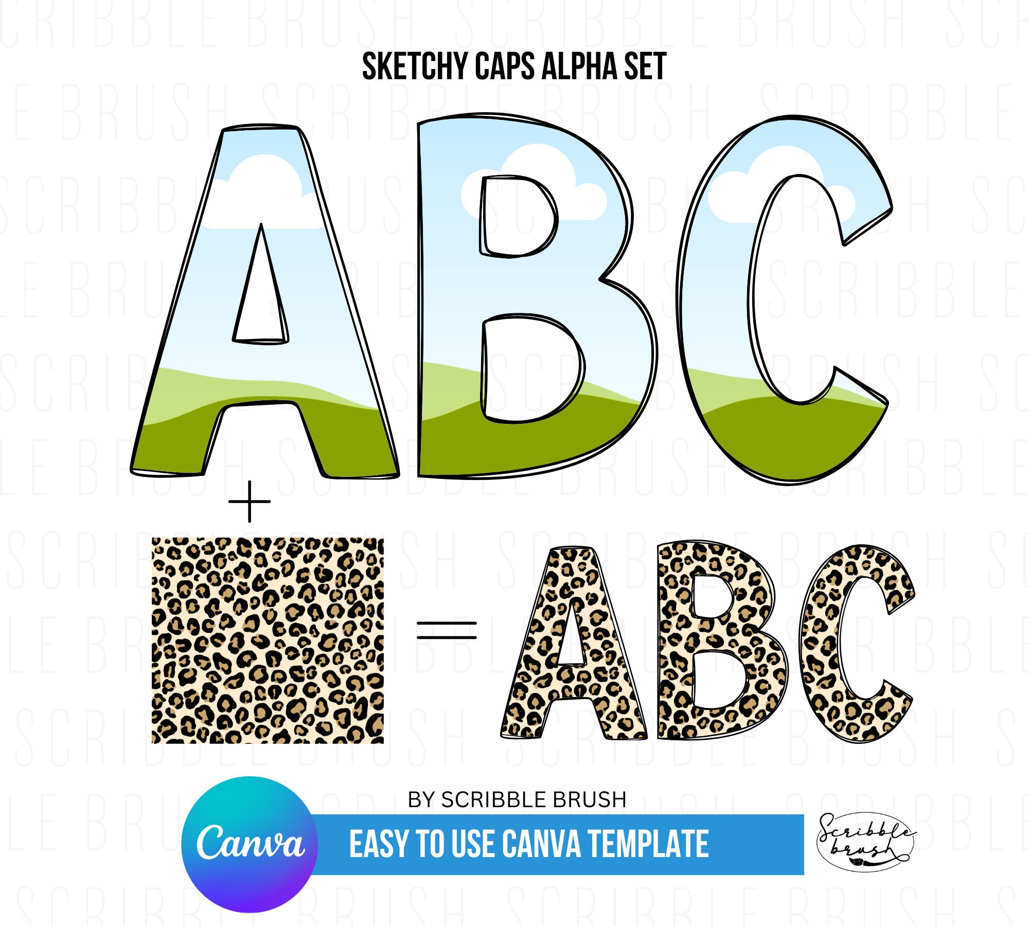 Canva Frame Template Doodle Blank Letters Editable Photo - Etsy