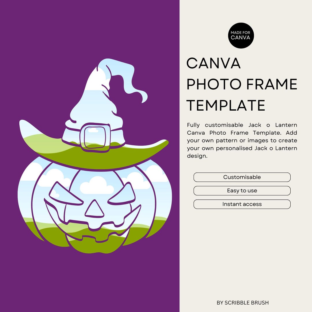 Make Your Own Jack O Lantern Canva Photo Frame Template, Halloween ...
