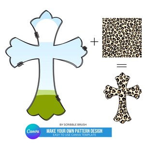 Canva Frame Template, Editable Photo Fill Cross, Create Your Own Drag ...