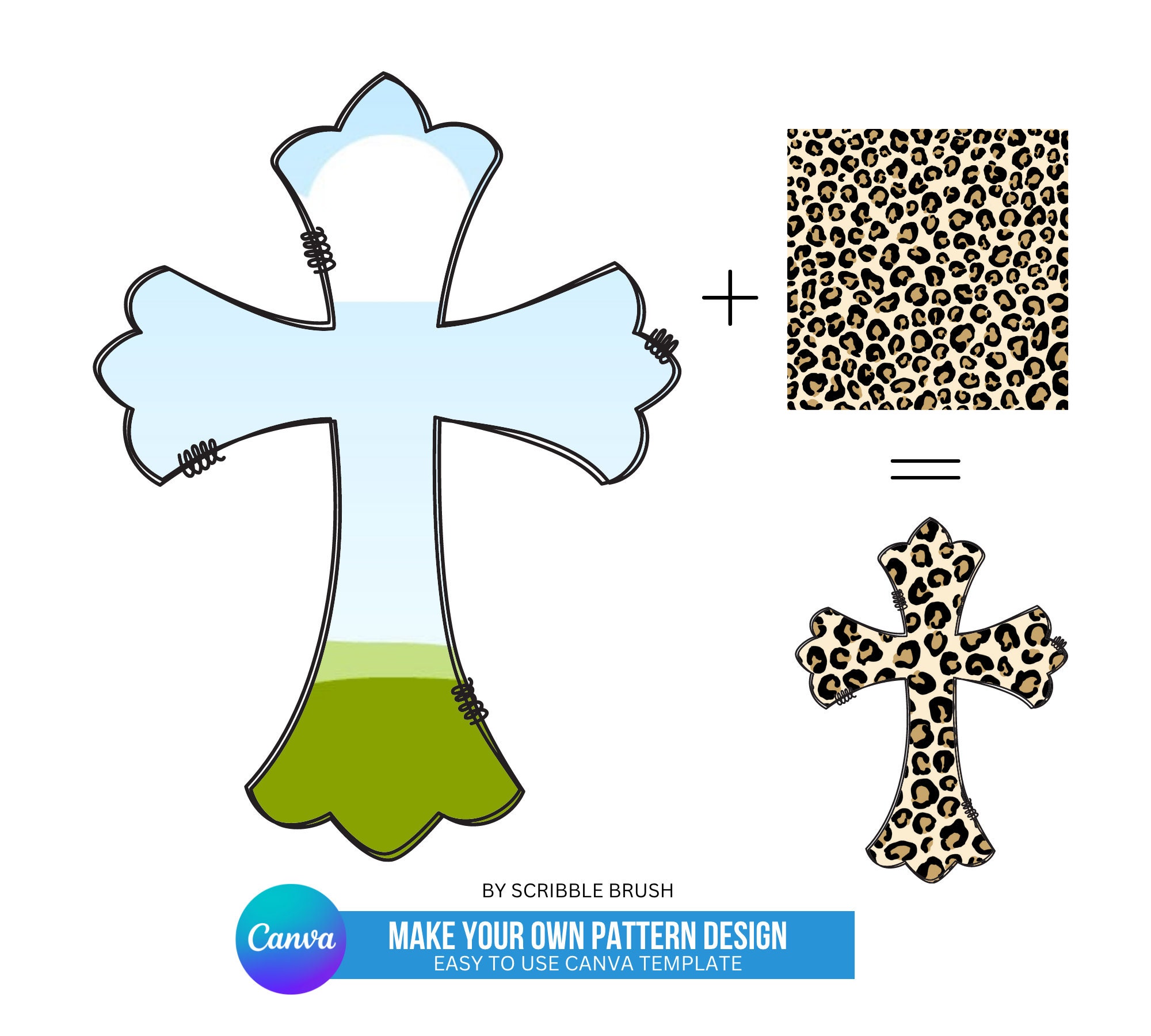 Canva Frame Template, Editable Photo Fill Cross, Create Your Own Drag ...