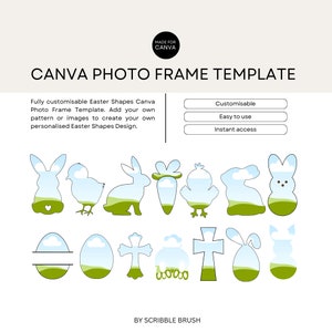 Canva Frame Template, Easter Shapes Photo Frames, Editable Easter Photo ...