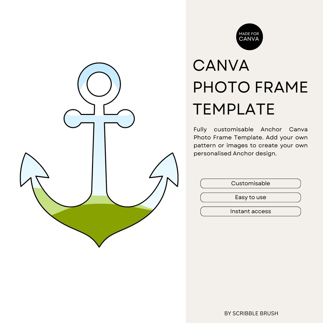 Canva Frame Template, Anchor Photo Frame, Editable Photo Fill Anchor ...