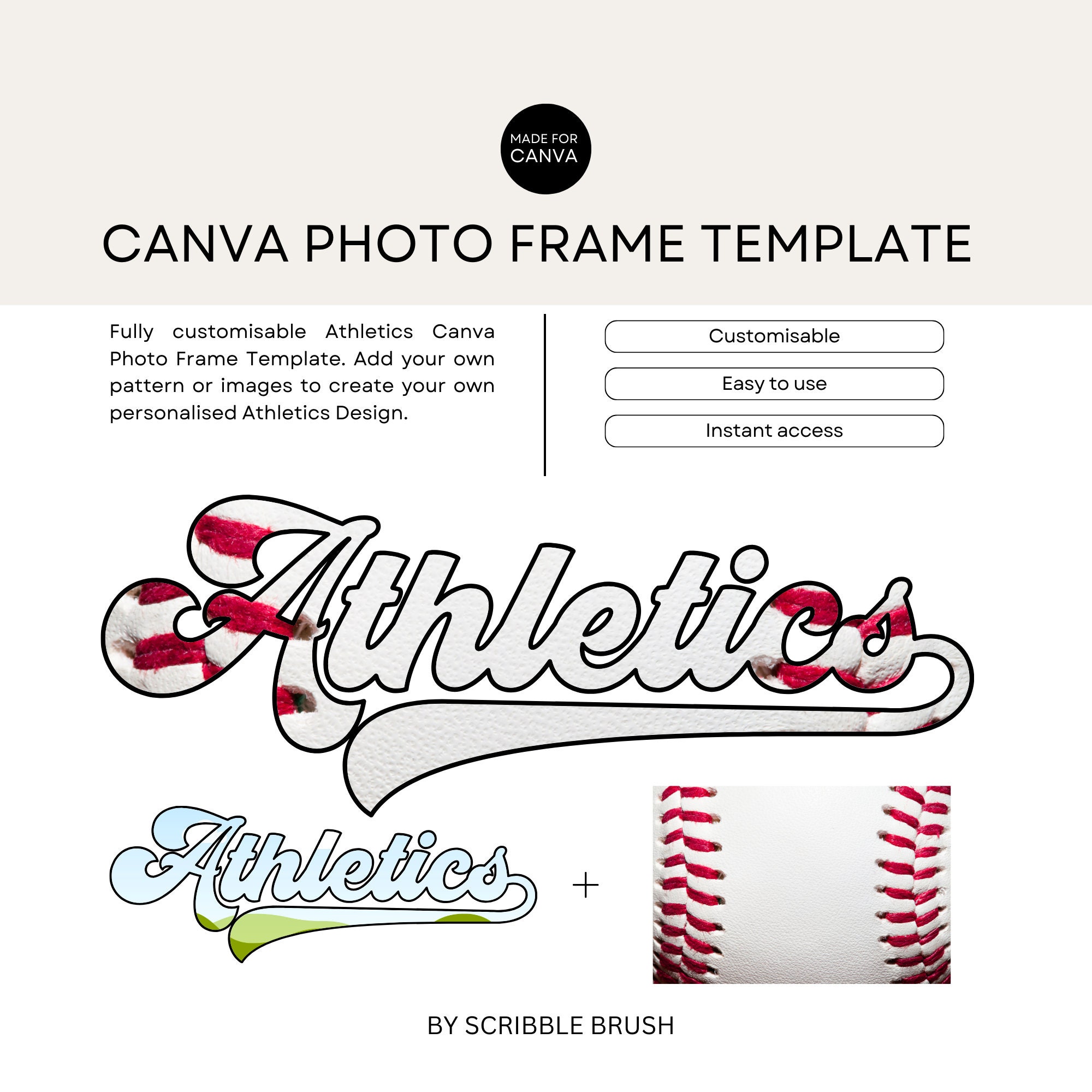 Canva Frame Template, Retro Athletics Photo Frame, Editable Photo ...
