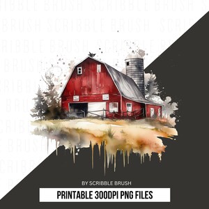 Red Watercolour Barn PNG Clipart, Rustic Barn House Sublimation ...