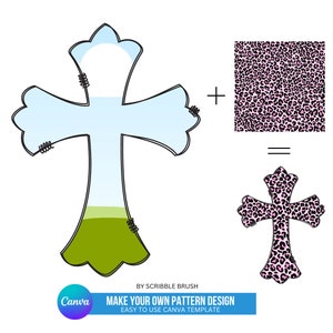 Canva Frame Template, Editable Photo Fill Cross, Create Your Own Drag ...