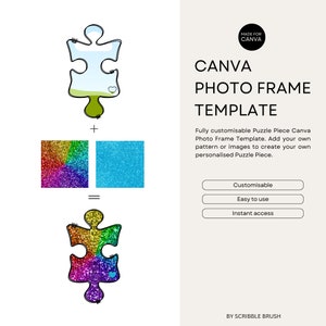 Canva Photo Frame Template, Puzzle Piece Photo Frame Canva Template ...