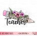 Teacher School Sublimation Design PNG, Leopard Print Floral Pencil ...